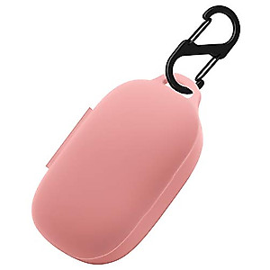 Geiomoo Compatible with Anker Soundcore Life P2 Silicone Carrying Case, Portable Scratch Shock Resistant Cover with Carabiner (Pink)