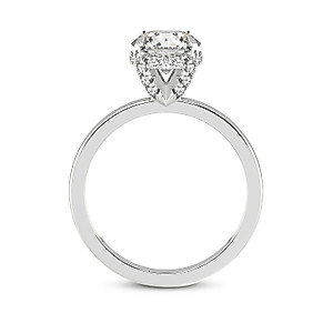 2 Carat | IGI Certified Round Shape Lab Grown Diamond Engagement Ring | 14K Or 18K in White, Yellow Or Rose Gold | Lyla Hidden Accents Solitaire Diamond Engagement Ring | FG-VS1-VS2 Quality Friendly Diamonds