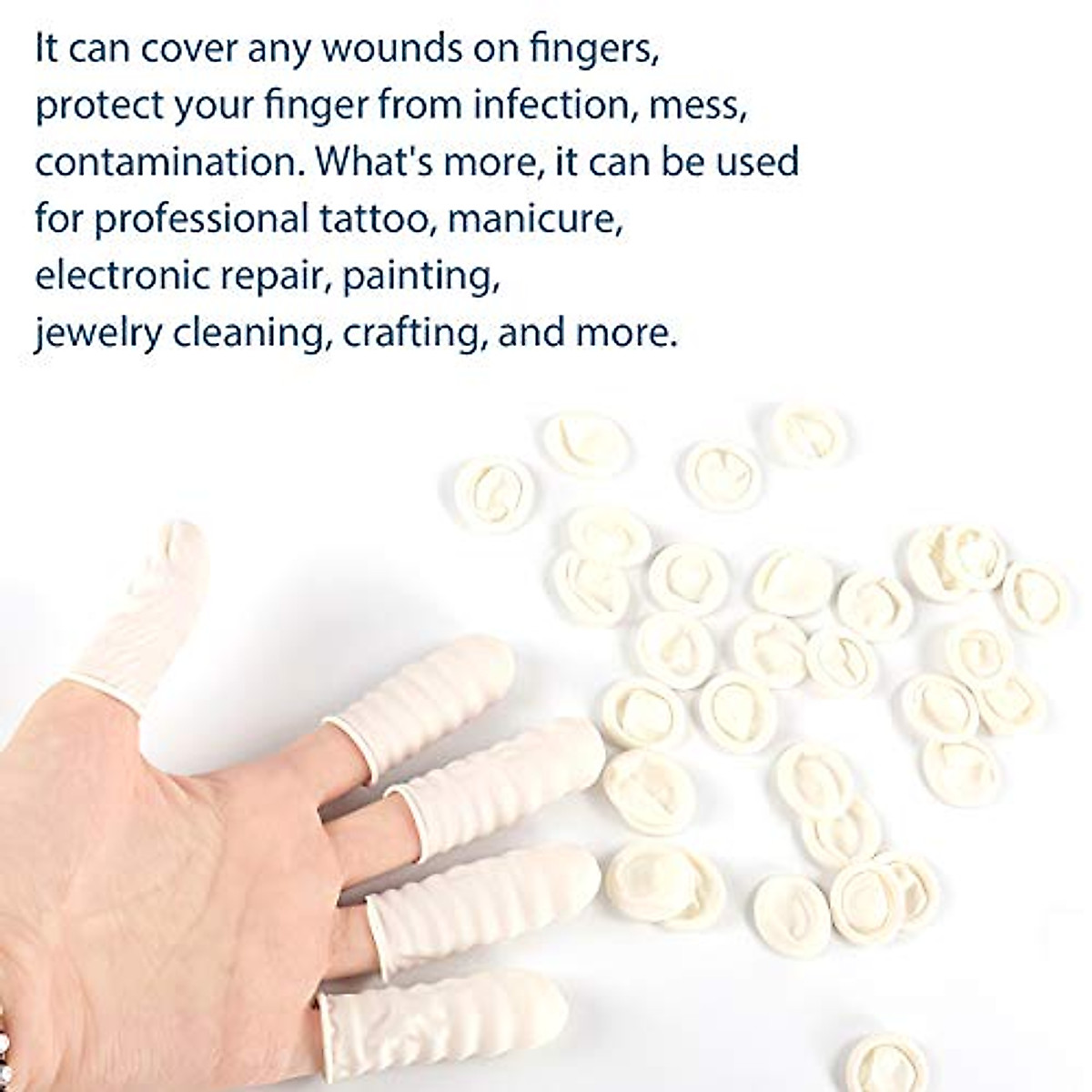 GreenLife® 100/300/500pcs General Finger Cots Finger Gloves Finger Protector Finger Support Disposable Latex Nail Cover Durable High Elastic Anti Static Protect Sleeves Tool (300pcs)