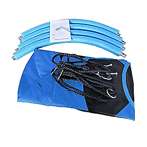 ALEKO Outdoor Saucer Platform Swing with Adjustable Hanging Ropes Great for Tree, Swing Set, Backyard, Playground, Playroom Constructed with Safety- 660 lbs Weight Capacity (47 in, Blue)