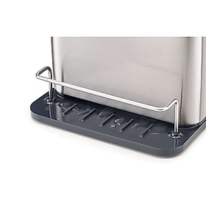 Joseph Joseph 85112 Surface Sink Caddy Stainless Steel Sponge Holder Organizer Tidy Drains Water, Silver & BladeBrush Knife and Cutlery Cleaner Brush Bristle Scrub Kitchen Washing Non-Slip, Green