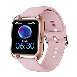 MAXTOP Smart Watch Compatible iPhone Android,Fitness Tracker Watches with Heart Rate Monitor,Sleep Monitor & Blood Oxyen Monitor,Smartwatch for Men Women (T6 Pro Pink)