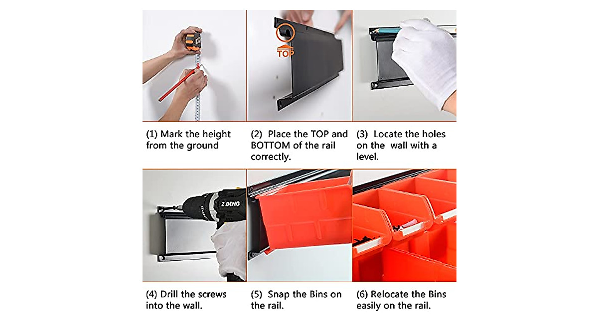 Wallmaster Wall Mounted Storage Bins - Space Saving Solution