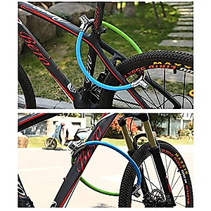 Bicycle Lock, Anti-Theft Steel Cable Lock, Portable Mini Ring Lock Mountain Road Bike Riding Equipment Accessories(Color:Black)