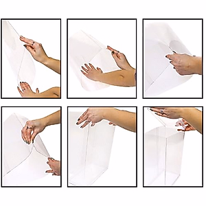 DollSafe Deluxe Clear Folding Display Case with Acrylic Top and Base for 11-12 inch Dolls or Action Figures, 9.5" W x 5" D x 13" H, Pack of 5