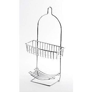Basicwise Metal Wire Hanging Bathroom Shower Storage Rack,Chrome,QI003490