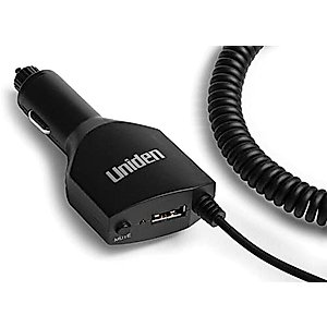 Uniden LRDACWM044 Radar Detector 12V DC Cig Adapter Power Cord w/Mute and USB Charging for R1, R3 & DFR Series
