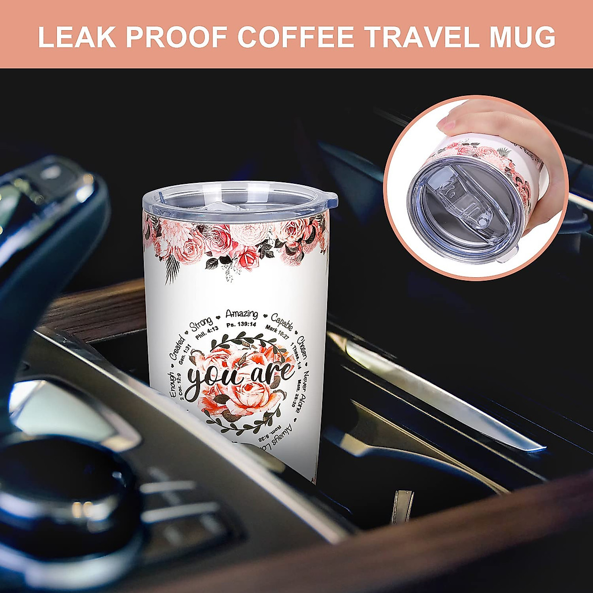 Wallcup Christian Gifts for Women, Religious Birthday Gift for Women Faith, Inspirational Gift for Her, Friend, Mom, Sister, Teen, Spiritual Tumbler 20OZ