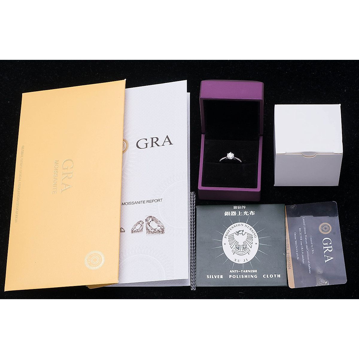 StarGems 0.1ct Moissanite 925 Silver Platinum Plated Double Row Band Ring B4496-0.1ct-5