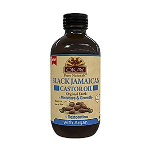 OKAY BLACK JAMAICAN CASTOR OIL ORIGINAL DARK with ARGAN OIL 4oz / 118ml