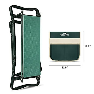 LUCKYERMORE Garden Kneeler and Seat Heavy Duty Gardening Bench for Kneeling and Sitting Folding Garden Stools with Tool Pouch and Kneeling Pad