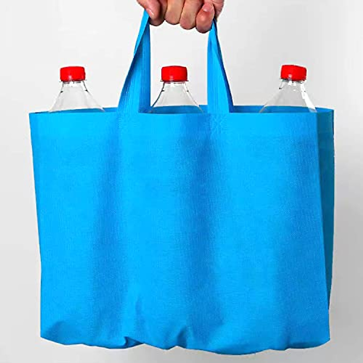 Cihomia 100PCS Custom Non-woven Bags Tote Gift LogoTravel Kitchen Shopping Reusable Grocery Bag with Handle (one color, horizontal)