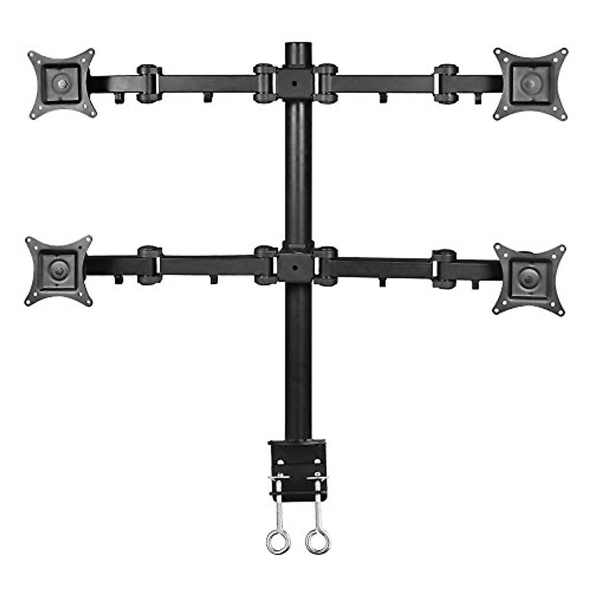 SIIG Articulating Adjustable Quad 4-Monitor Desk Mount - Fits 13" to 27" Monitors - (CE-MT0S12-S1)