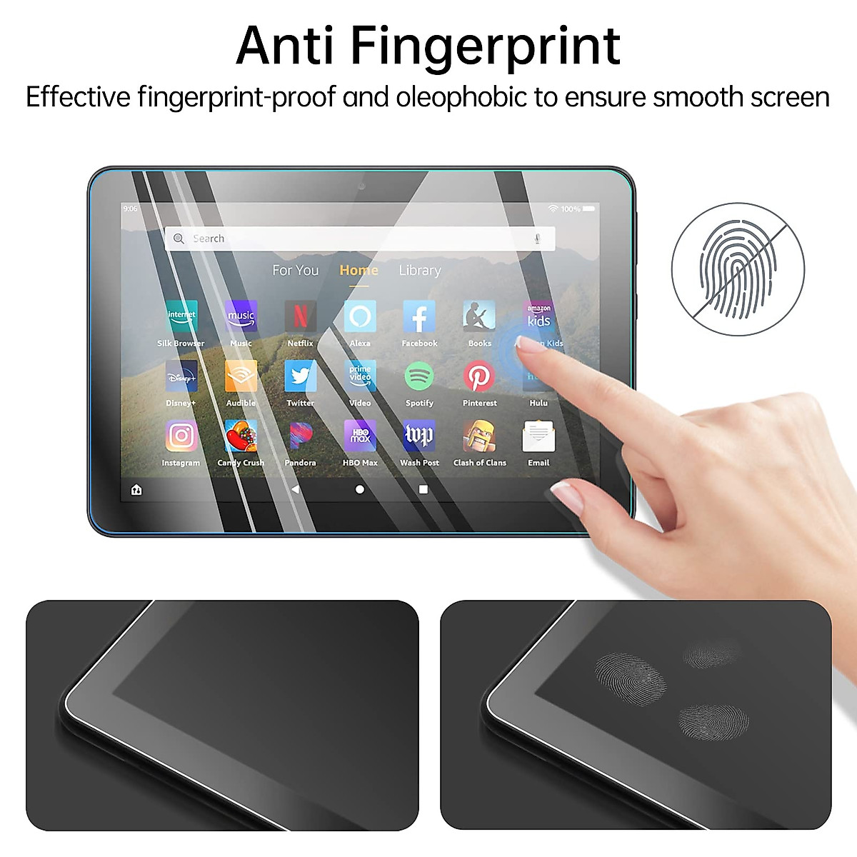 YongMai 2 PACK Tempered Glass Screen Protector for HD 10 2021/ HD 10 Plus 2021/HD 10 Kids/HD 10 Kids Pro Tablet, 9H Hardness 2.5D Edge Tablet Screen Protective Film