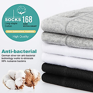 Lapulas Athletic Ankle Socks, Low Cut Cushioned Anti-Blister Running Tab Sports Socks for Men and Women 6Pairs (White, M)