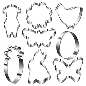 32Pcs Stainless Steel Cookie Cutter Set - Easter Cookie Cutter Set & Mini Cookie Cutters Set (8Pcs + 24Pcs)