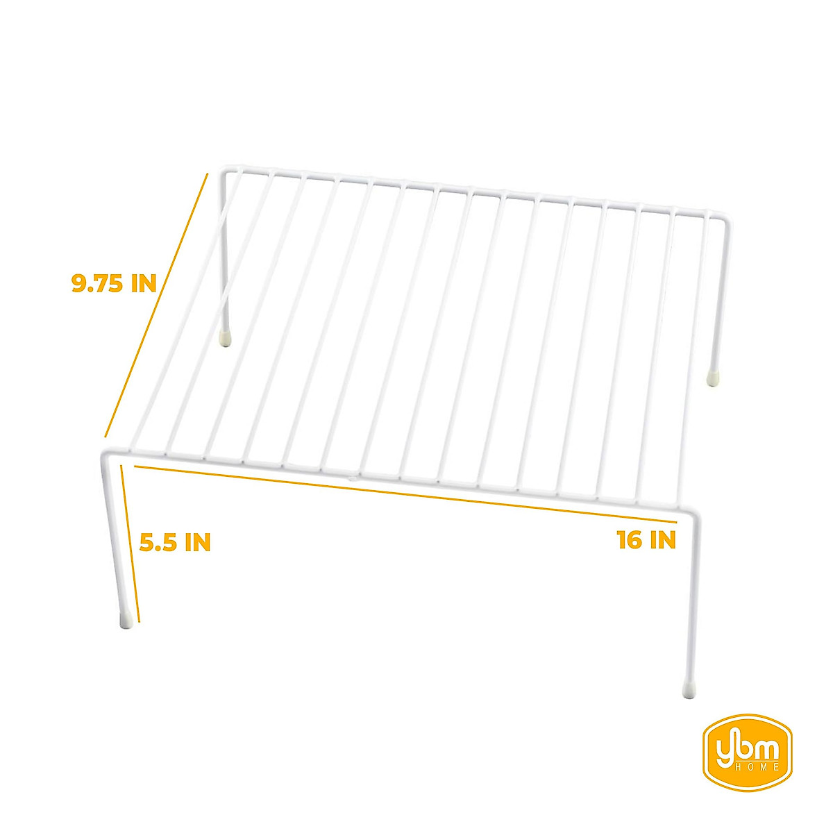 YBM Home White Wire Cabinet Helper Shelf Organizer and Storage Rack Helper for Kitchen, Expandable Kitchen Counter and Cabinet Shelf (1, 16"L x 9.75"W x 5.5"H)