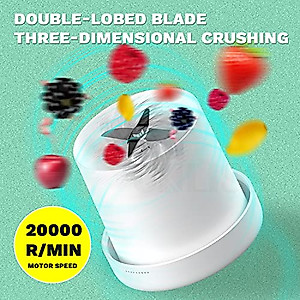 Personal Portable USB Rechargeable Electric Mini Fresh Juicer Blender and Smoothie Maker (White)