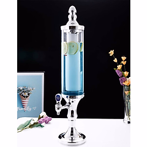 NOMAL Tabletop Wine Beer Tower Beverage Juice Dispenser with LED Colorful Shinning Lights for Bar Party Restaurant KTV Barbecue Restaurant (Silver,1.5L)