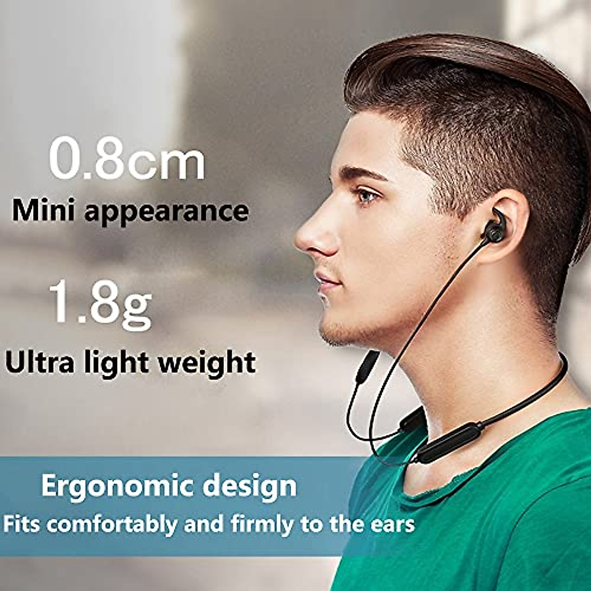 SLuB True Wireless Bluetooth Waterproof Sport HD Stereo Neckband Headphones with Mic 36H Play time Sweatproof for Cell Phone Double Battery Earbuds for iPhone/Android (Pink)