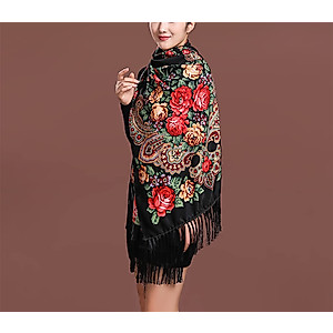 Gudessly Traditional Ukrainian Tassel Scarf Wrap for Women Soft Scarves