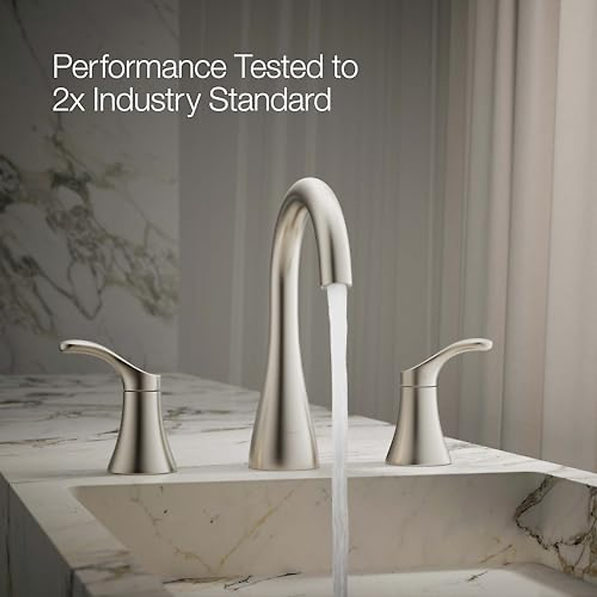 Kohler 27390-4K-BN SIMPLICE® Widespread bathroom sink faucet, 1.0 GPM, Vibrant Brushed Nickel
