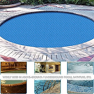 LRIKING 8ft /10ft/12ft /15ft Round Solar Pool Cover Swimming Pool Solar Blanket Cover for Pools Hot Tub Protector Sun Dustproof Spa Pool Safety Cover Outdoor Waterproof
