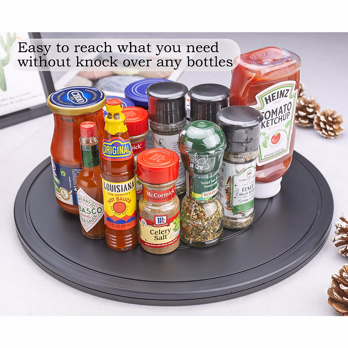 Famgee 16 Inch Lazy Susan Turntable Heavy Duty Rotating Swivel Stand Lazy Susan with Steel Ball Bearings for Flat Panel Monitors, Computer, TV, Speakers, Bonsai, Statue, Cabinet Organizer