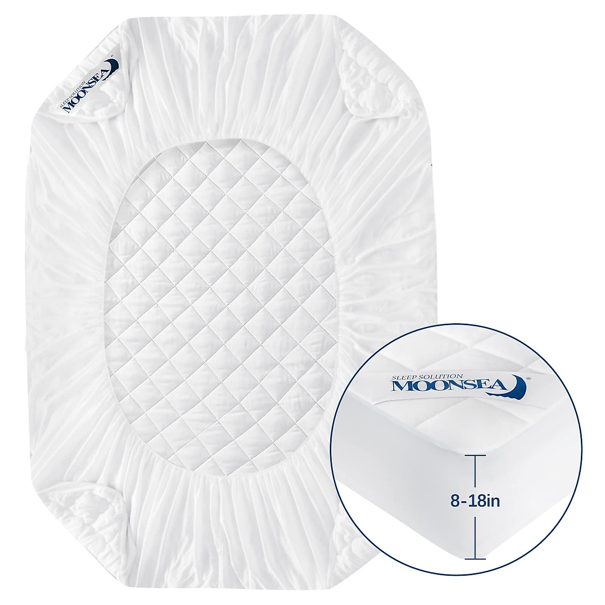 RV Short Queen Mattress Topper Pad Protector Waterproof, Absorbent 60" x 75" Mattress Pads Quilted Fitted Mattress Protector, Short Queen Mattress Cover for RV Queen Bed, Deep Pocket fit up to 18 Inch