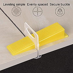 Tile Leveling System Clips - 500-Piece DIY Tiles Leveler Spacers - Tile Leveling System for Professional Ceramic Tile and Stone Installation (1/16 Inch)