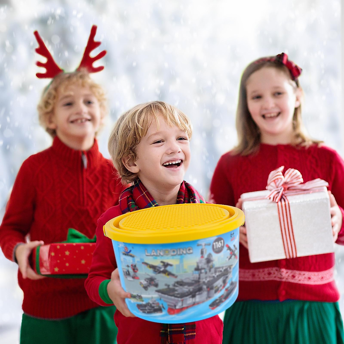 1161 Pieces Aircraft Carrier Building Blocks Set, 13 in 1 Military Battleship Model Building Toy Kit with Armored Tank, Fighter, Patrol Boat & Cannon Roleplay STEM Construction Toys Gift for Kids 6+