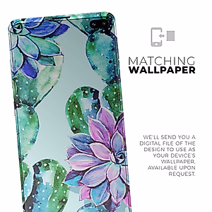 DesignSkinz Watercolor Cactus Succulent Bloom V11 Protective Vinyl Decal Wrap Skin Cover Compatible with The Samsung Galaxy S20 (Screen Trim & Back Glass Skin)