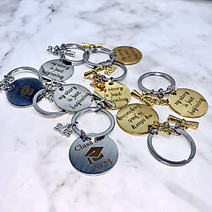 LUOZZY 8 Pcs Class of 2024 Graduation Keychains Bulk My Story is Just Beginning Keychain 2024 Graduation Party Supplies Favors