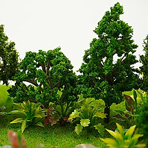88pcs Model Trees Mixed Miniature Plants Model Train Scenery Architecture Trees Fairy Garden Trees Wargame Trees Model for Diorama DIY Craft Scenery Landscape Natural Green