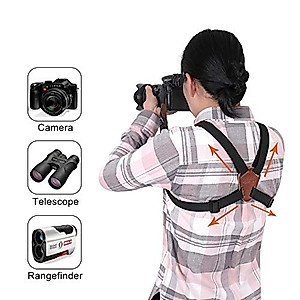 Vigorport Camera Strap,Cross Shoulder Straps for Binoculars, Rangefinders,Harness Strap Compatible with Canon, Nikon, Sony and DSLR SLR Cameras-Brown