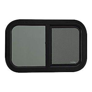 RecPro RV Window | 24" W x 15" H | Teardrop Horizontal Slide | RV Window Replacement | Optional 1 1/2" Trim (2 Windows, with Trim Kit) | Made in USA