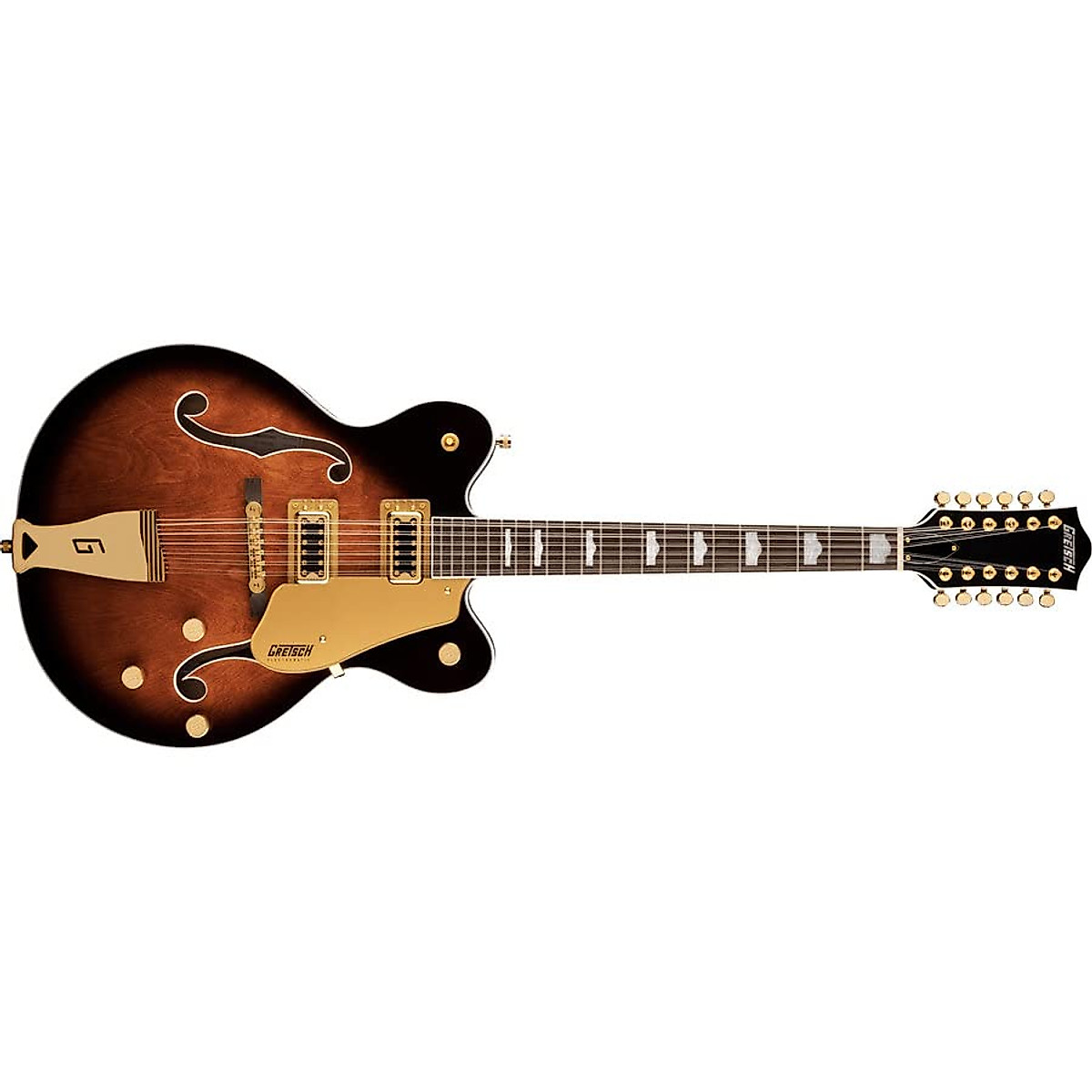 Gretsch G5422G-12 Electromatic Classic Hollow Body Double-Cut 12-String Guitar with Gold Hardware and Laurel Fingerboard (Right-Handed, Single Barrel Burst)