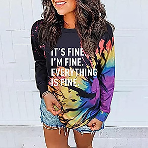 Zieglen Halloween Costumes for Girls Womens Leopard Print Tops Long Sleeve Casual Loose Fit Shirts Color Block Tunics