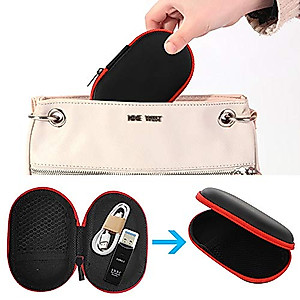 6 Pcs Portable Earbuds Case with Cable Clip & 2 Headphone Cable Clip, AIFUDA Mini Hard EVA Carrying Case Storage Bag for Earphone Earbuds Bluetooth Headset U Disk