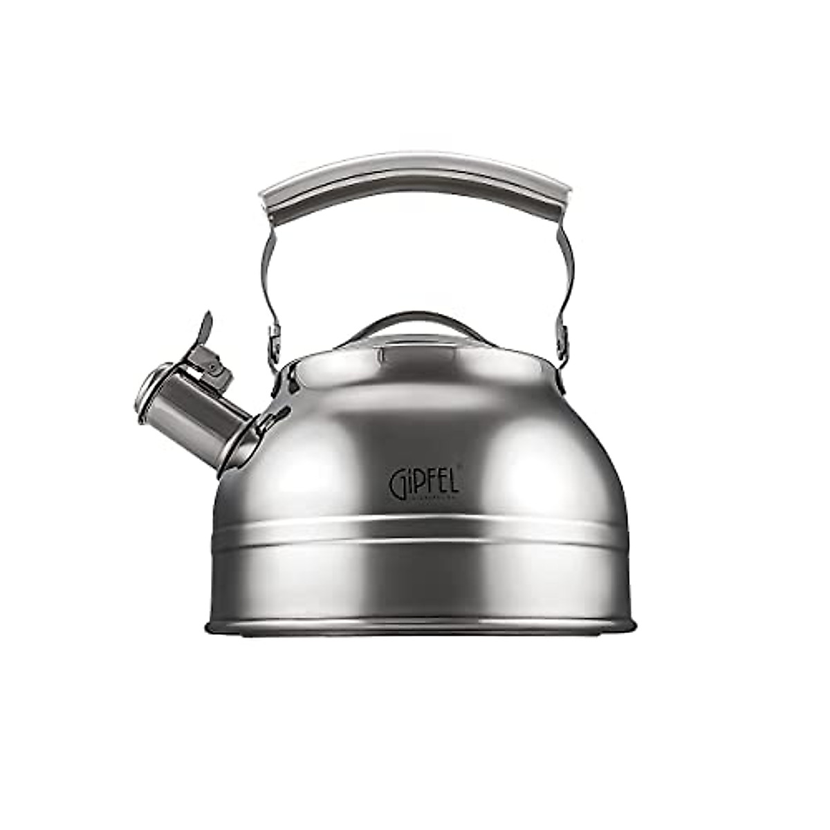 Gipfel International Whistling Tea Kettle Stovetop - Food Grade Stainless Steel Teapot for Stove Top with Ergonomic Handle for Gas, Induction, Electric Stovetops 2.3 Quart