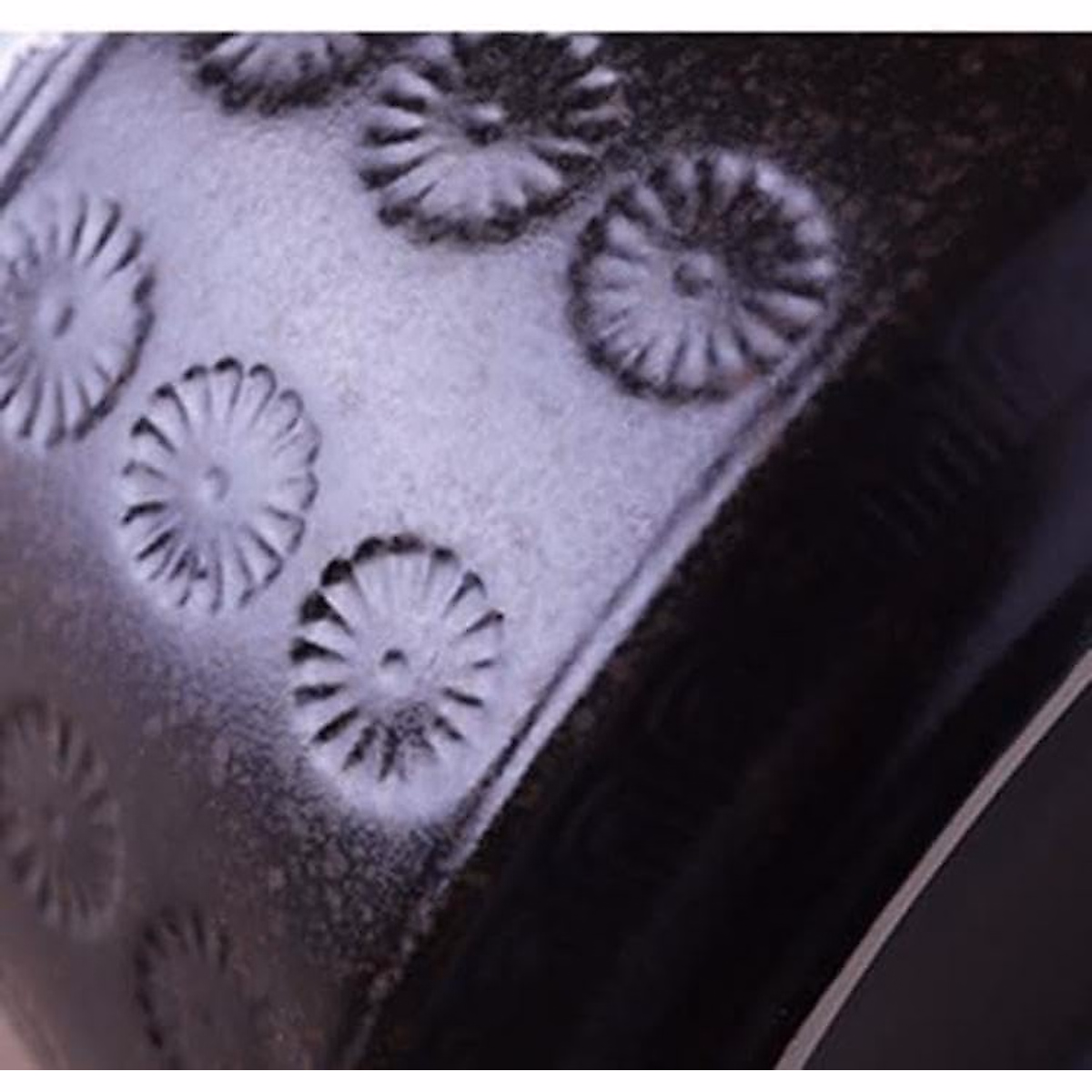 123Arts Ceramic Utensil Holder Relief Flower Cooking Utensil Caddy Organizer