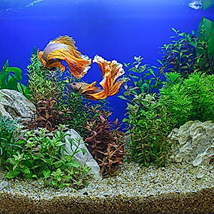 E.YOMOQGG Aquarium Artificial Plants Fish Tank Decorations Aquarium Decorations, Underwater Aquatic Plastic Grass, 21.6” Tall Fishtank Plants Ornament Large for Landscape (Green)(E)