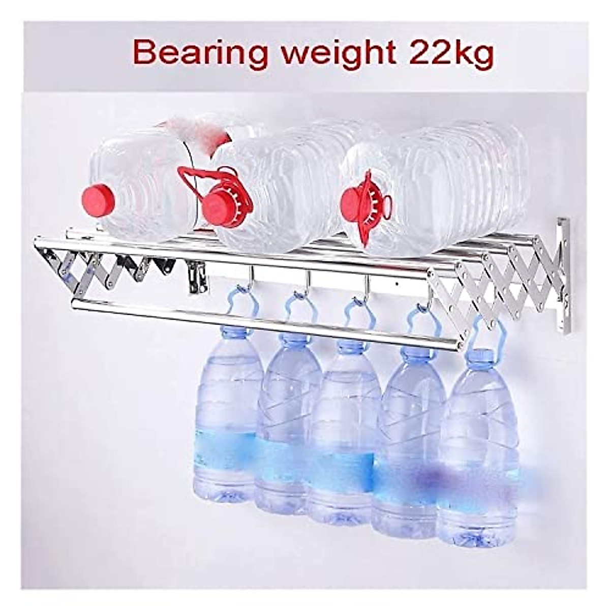XMCX 40-100cm Wall Mounted Clothes Rail Laundry Drying Rack Foldable Space-Saving Airer Coat Hanger Racks Dryer Rod Hooks Easy Storage (Size : 100cm/39.4in)