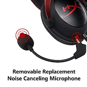 Ninge Black Replacement Mic-3.5mm Game Microphone Boom for Cloud 2 for CloudX I&II Core Cloud Sliver Gaming Headset Use with TIK tok