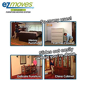 Allstar Innovations EZ Moves Furniture Moving System for Carpeted & Hard Floor Surfaces, Move Heavy Furniture Quickly & Easily, As Seen on TV (1 Lifter Tool & 8 Sliders)