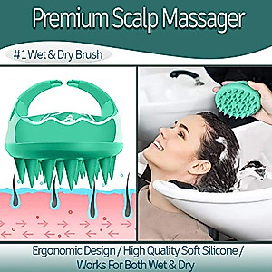 Zuzu Baba 6 Piece Full Body Spa Kit Scalp Massager Silicone Back Scrubber Facial Cleanser Nail Brush Hair Catcher Multifunction Women Men Kids Pets Bundle. Massage Exfoliating Cleansing.