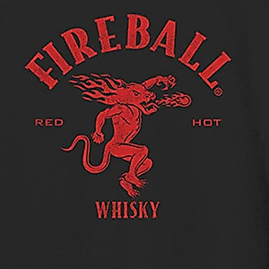 Mens Fireball Long Sleeve Tee - Cinnamon Whisky T-Shirt (Black, X-Large)