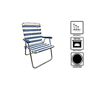 OmniCore Designs New Standard Folding Camp/Lawn Chair (2 Pack) - Blue/White
