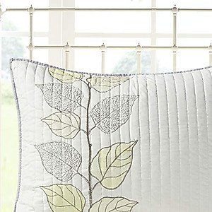 Madison Park Caelie Quilt Modern Classic Design All Season, Breathable Coverlet Lightweight Bedding Set, Matching Shams, Decorative Pillow, King/Cal King(104"x94"), Leaf Yellow 6 Piece