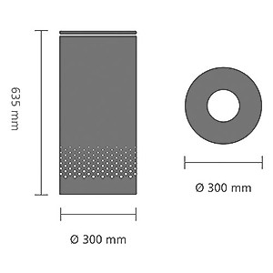 BrBrabantia - Laundry Hamper - with Plastic Lid - Ventilation Holes - Corrosion Resistant Materials - Hygienic - Discrete - Laundry Basket - Bathroom - with Small Hole - White - 35L